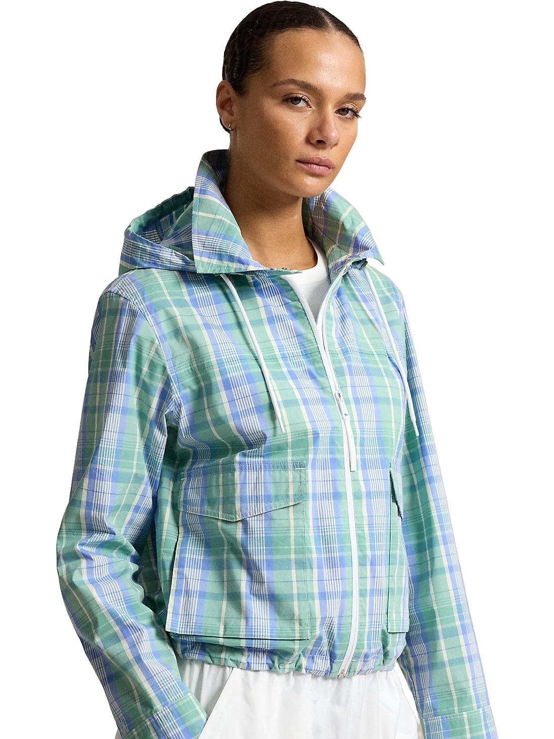 RALPH LAUREN Ralph Lauren Plaid Cotton-Blend Zip-Up Hooded Jacket